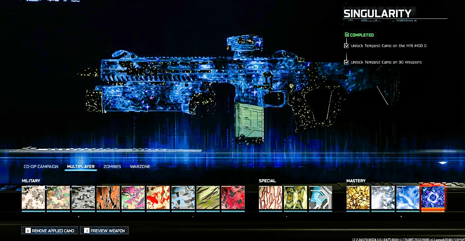 Buy 🧬 BO7 🧬 Prestige Master Singularity 450 Camos 🐯 Custom Elite ⚡ ...