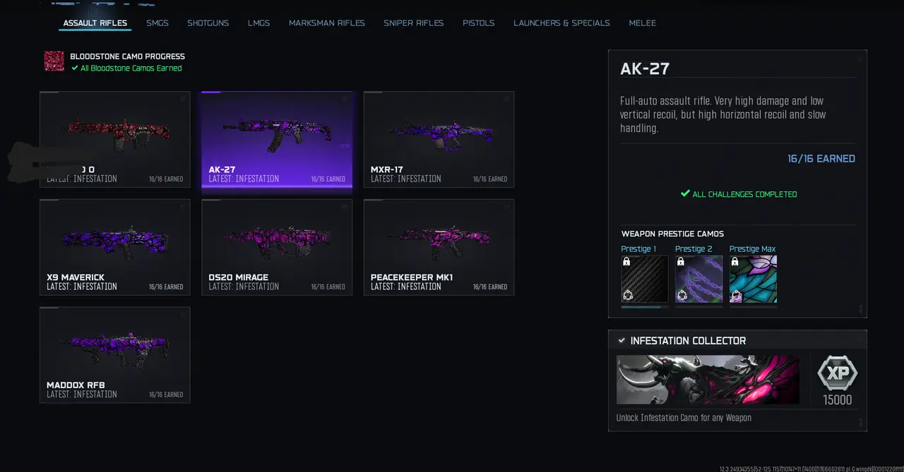 Kaufe 🎮【 30 INFESTATION CAMOS (ZOMBIE MODE) 】【 Prestige 1 ⸱ level 55 ...