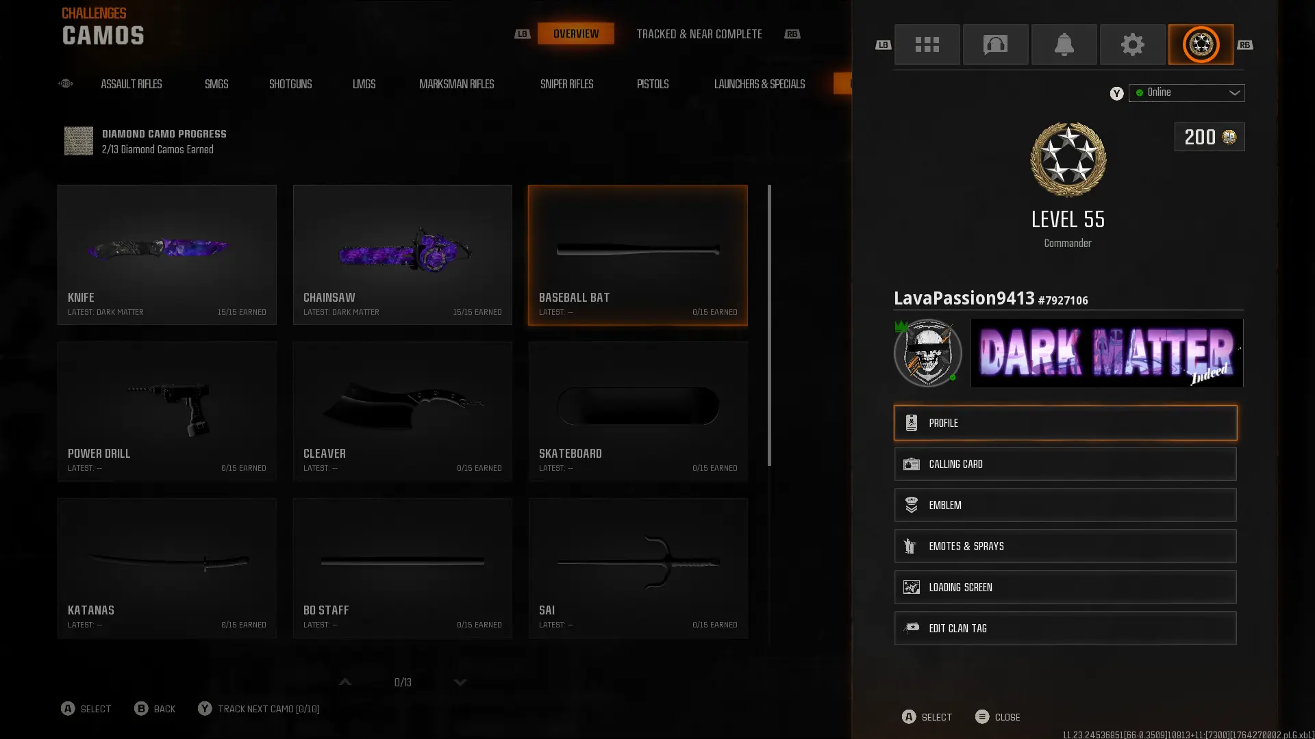 Achetez 🍦 Instant 🍦 BO6 / Warzone 🍦 34x Dark Matter Camo on META GUNS 💵 ...