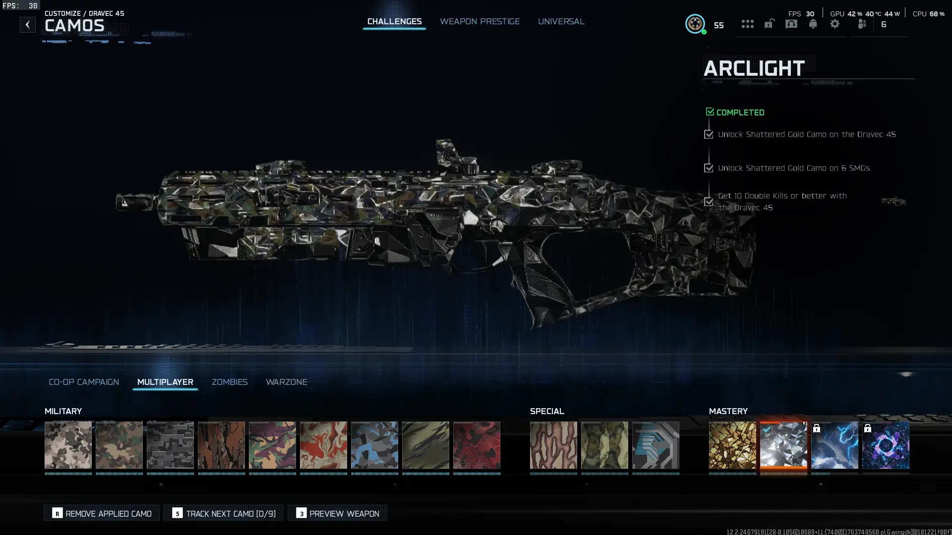 Buy 🌌 BO7 Multiplayer Account | 12 Arclight Camos Unlocked | Level 55 ...