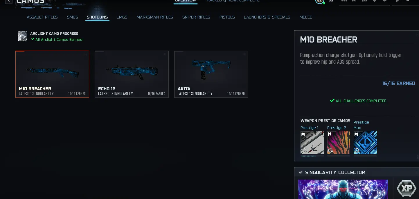 Buy SINGULARITY MASTER STACKED ACCOUNT | 🏆 Prestige 1 – 55 | 👤 21 ...