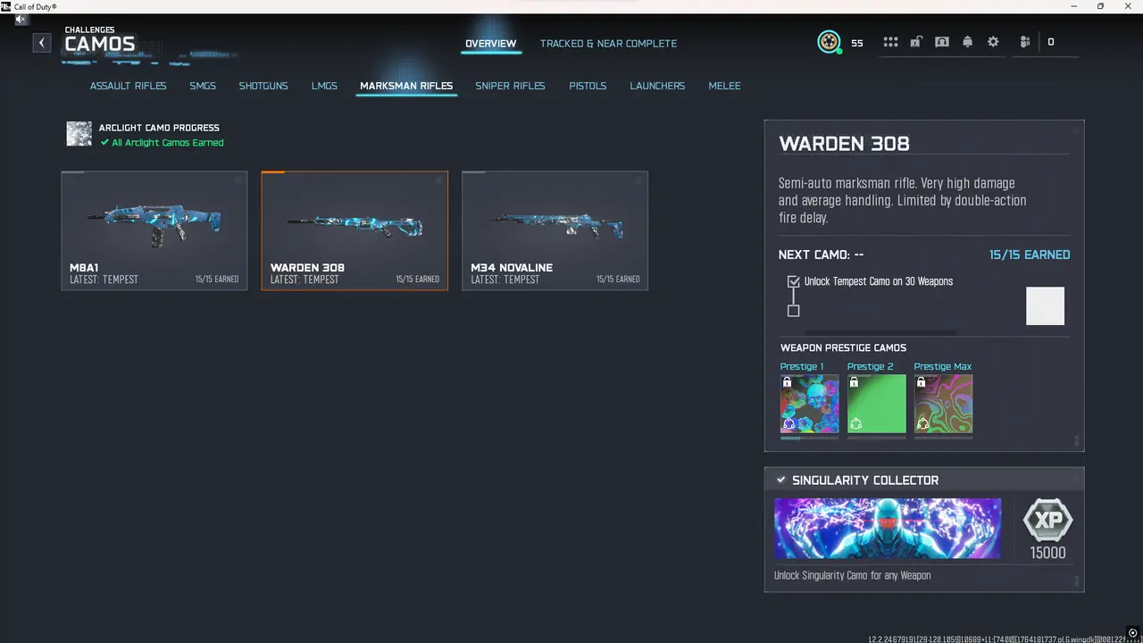 Kup ⚡ BO7 ⚡ 30 Singularity 🌌 Level 55 🎨 450 Camos Unlocked 🏅 Manually ...