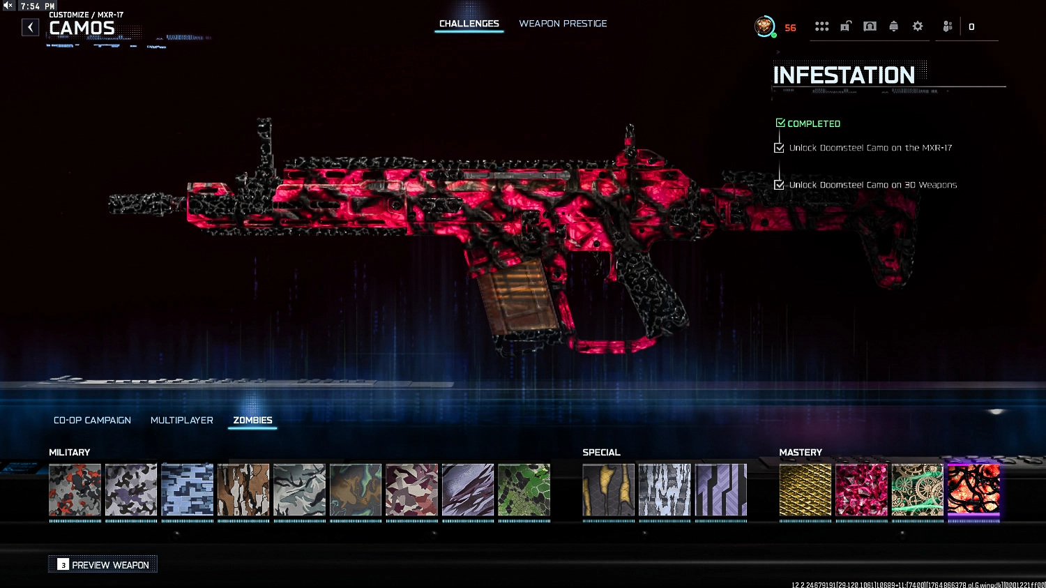 Koupit 🔥 BO7 & WZ4 🦠 Infestation X Singularity 🏅 Prestige Master 🎨 900 ...