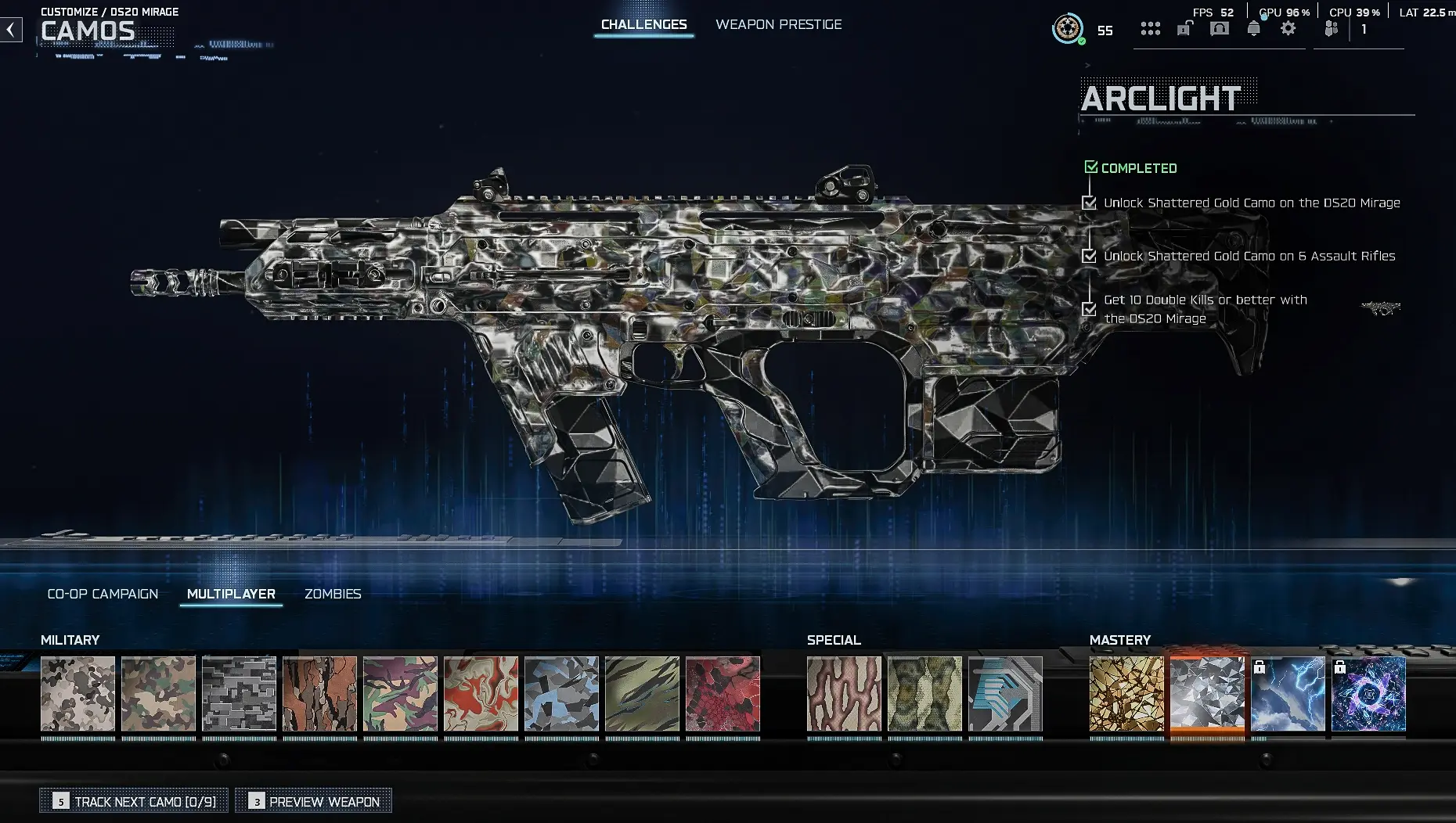 Kaufe 🏅BO7 🏅6 Arclight 🌠 78 Camos 🧨 6 Shattered Gold 🔫 SMGs 🎖 Level 55 ...