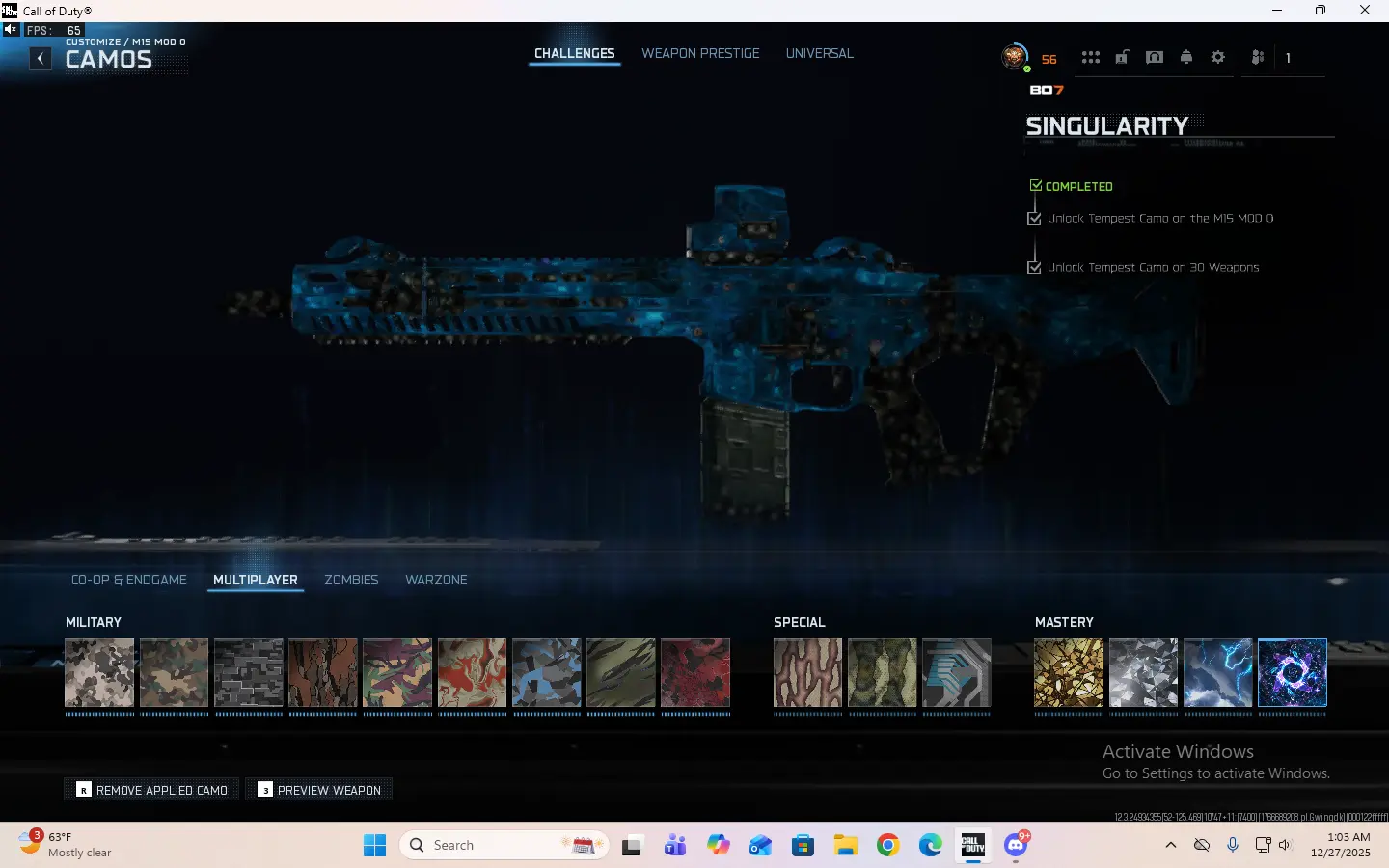 Buy 🏆 BlackOps 7 🏆 Prestige Master l 🎖️ Level 56+ l 🎨 30 Singularity ...