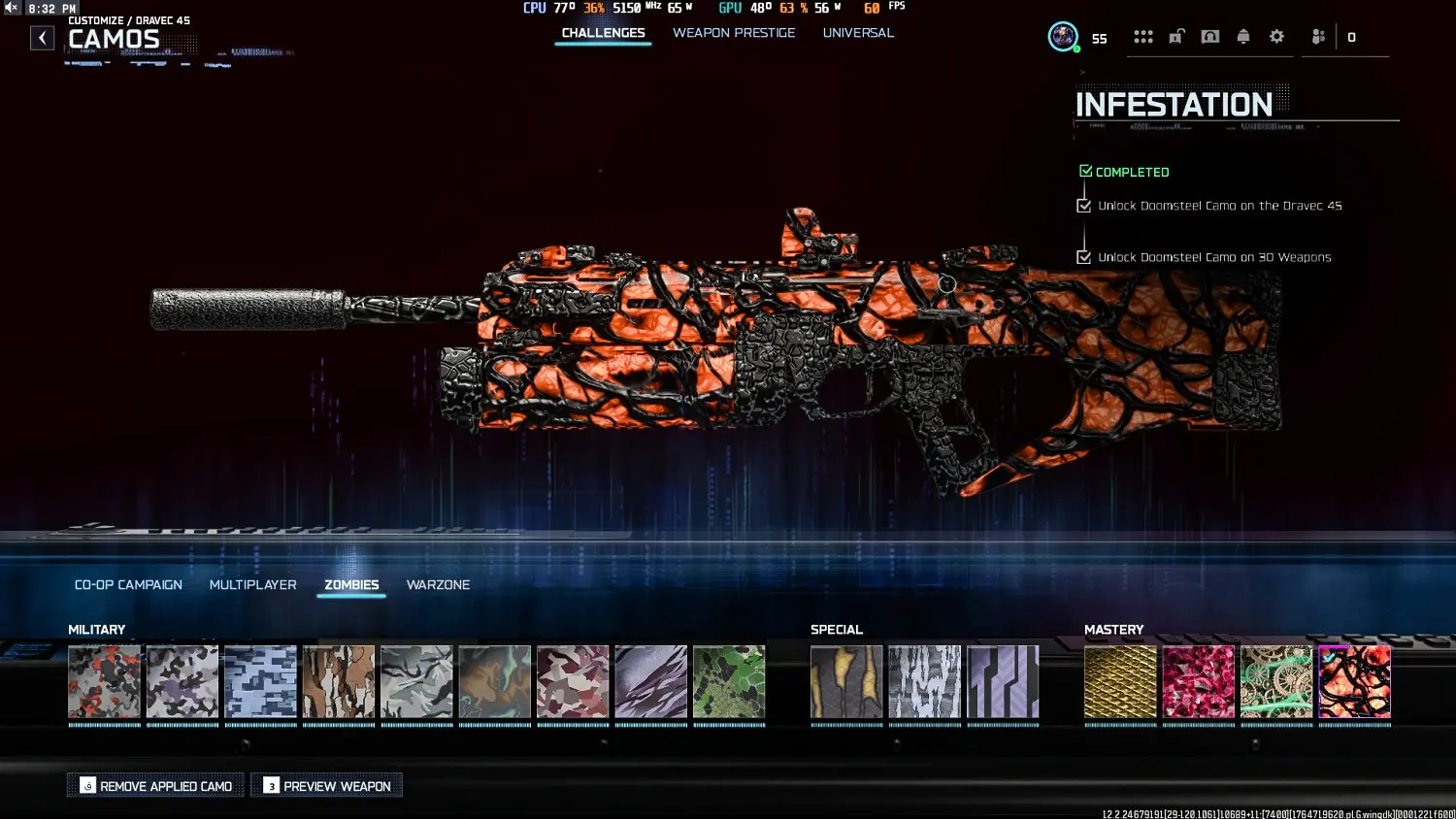 Koupit 🥉BO7 & WZ4☣️ Infestation X Singularity Ultra 🏆 Prestige Master 🖌 ...