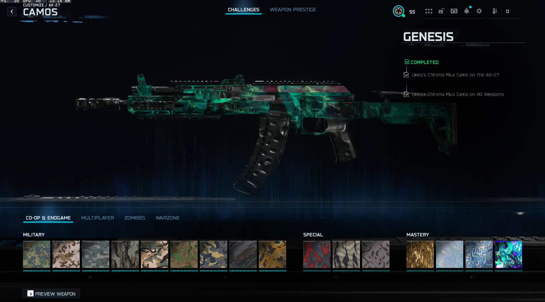 Kaufe 🔥『GENSIS 30/30 WEAPONS』🎮『55 LEVEL』⭐💥『17+ OPERATORS 』⚡『 450+ Camos ...