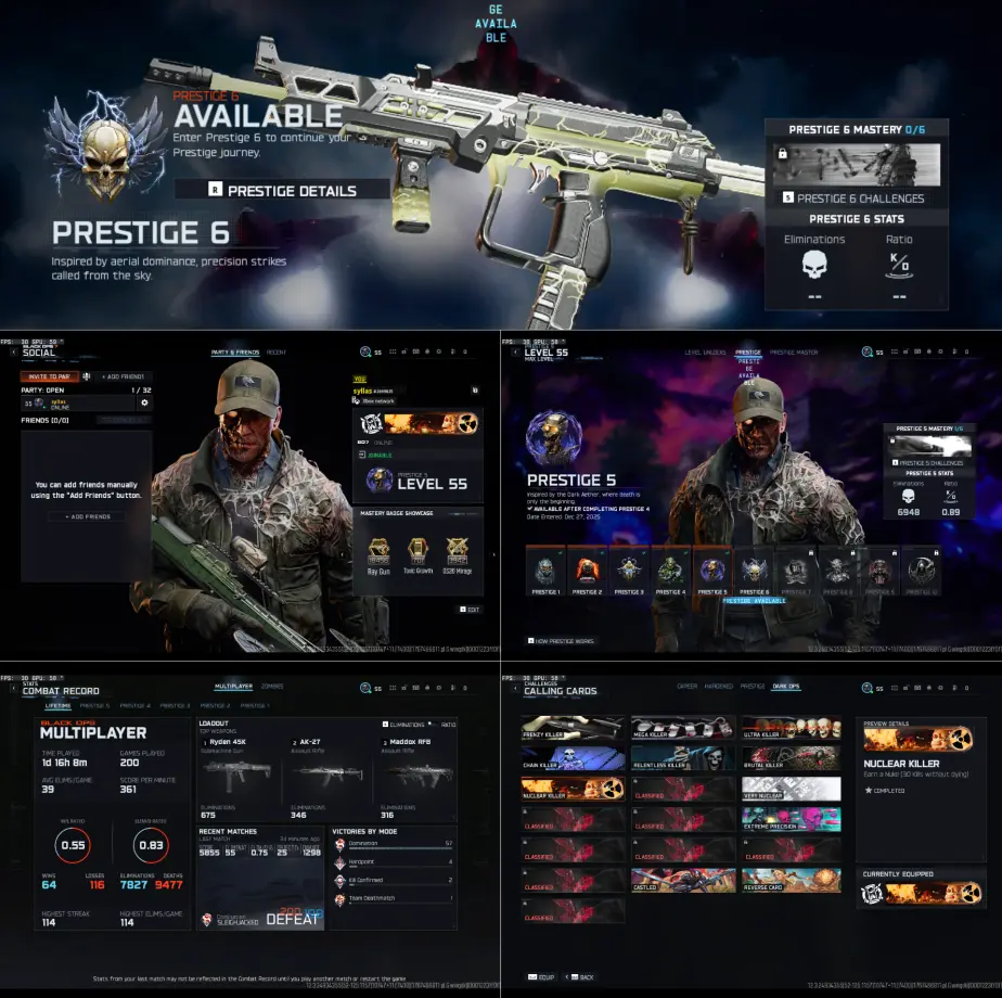 Buy 💠 450+ Other Camos 🎨 🏆 Prestige 5 – Max Level ⭐ 🔫 16 Guns Fully ...
