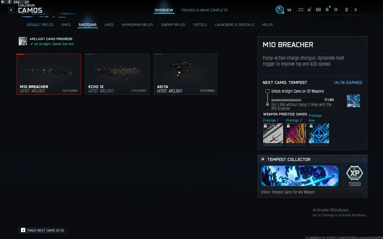 Купи 【 BO7 / WZ5 】 Prestige 5 ⭐ level 55 ⭐ 30 Infestation 🔥 17 Arclight ...