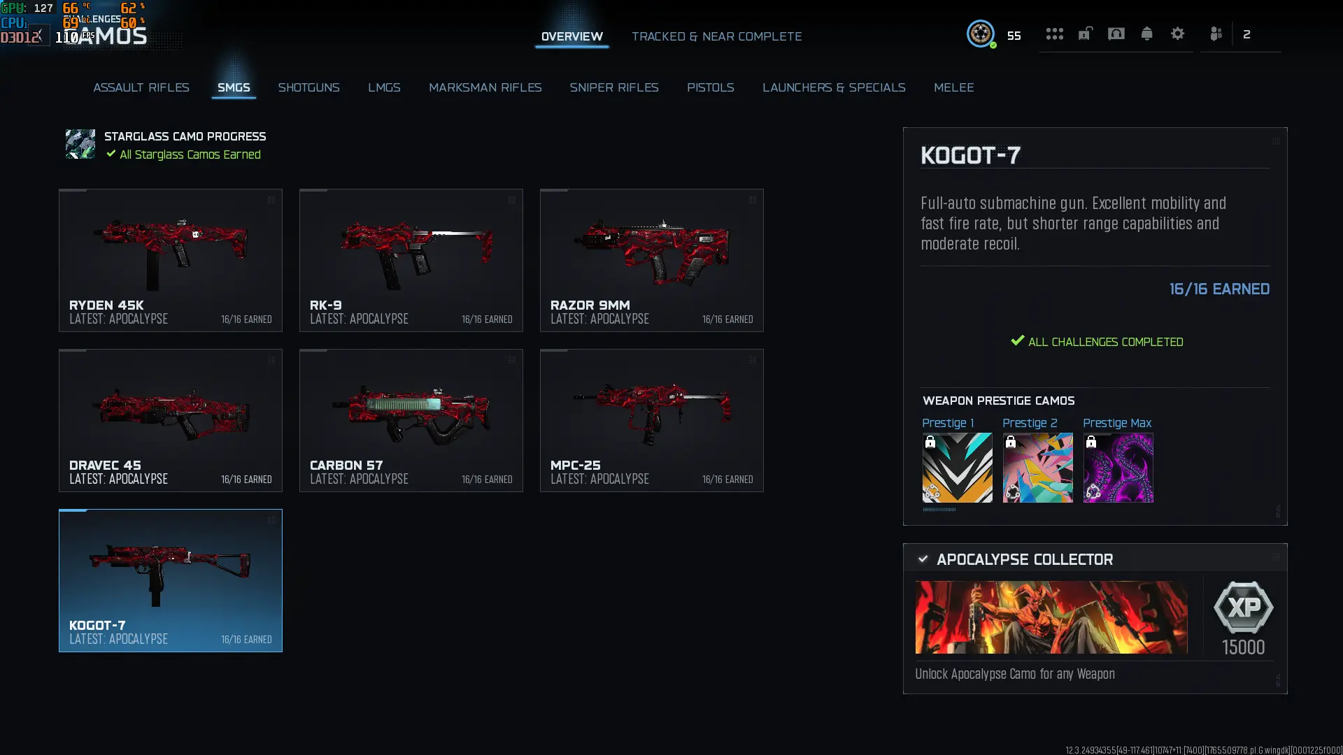 Kaufe ⚡ 30× Apocalypse 🚀 Prestige 3 💎 450+ Camos Unlocked | 🧬 16 ...