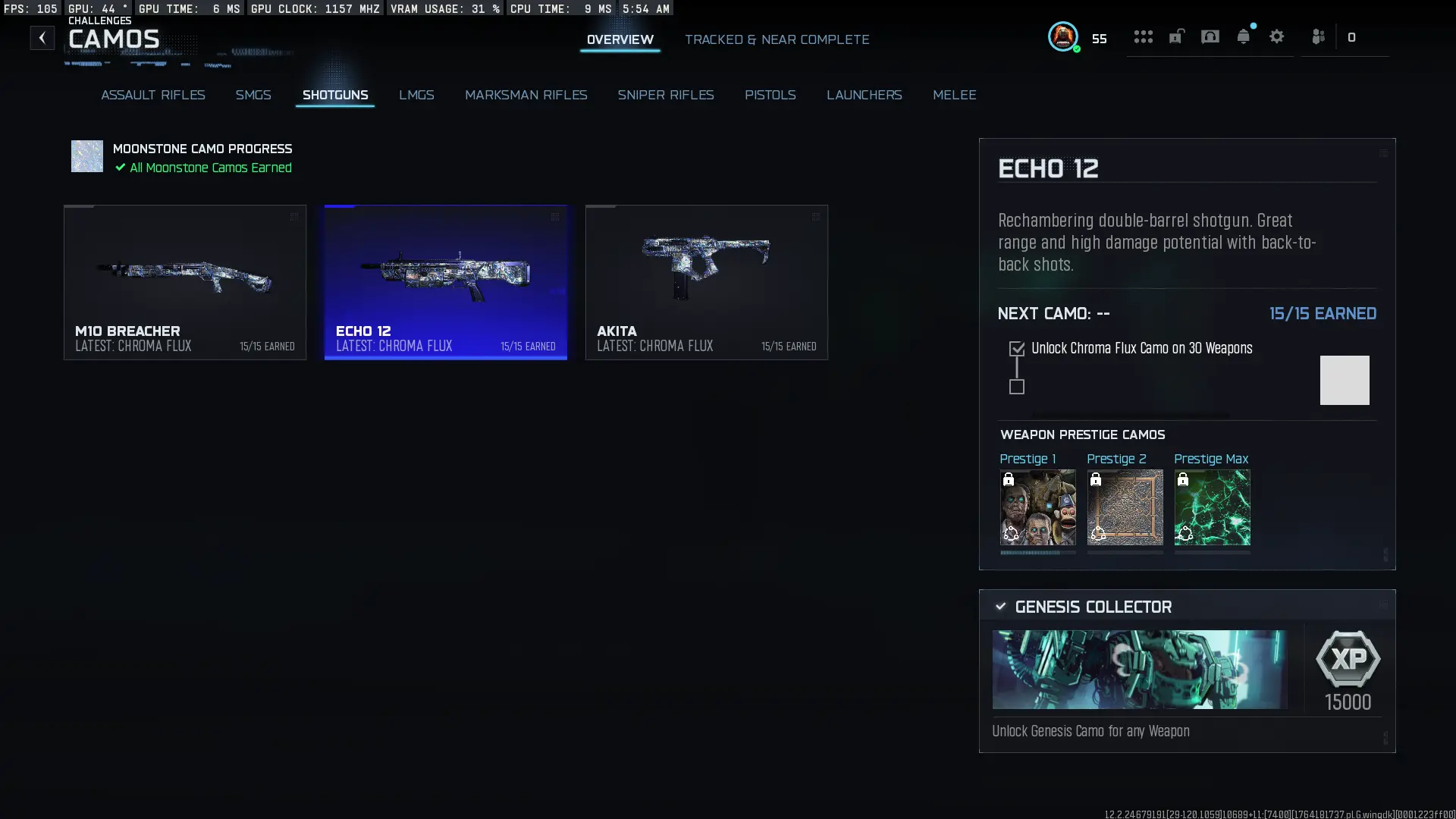 Αγόρασε ⭐️30x Genesis Camos ️ Fully Unlocked +400 Total Camos Hand Made ...