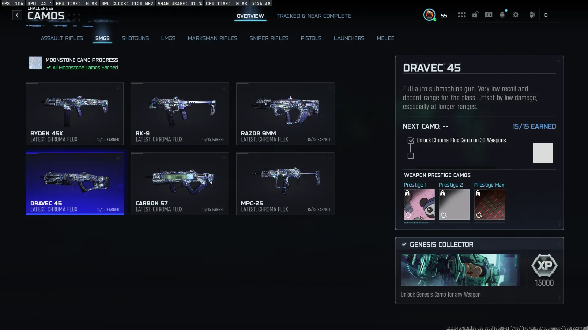 Buy ⭐️30x Genesis Camos ️ Fully Unlocked +400 Total Camos Hand Made 100 ...