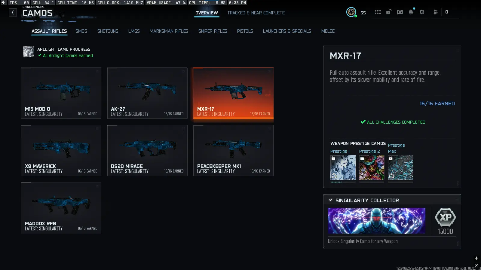 Buy 🔓 BO7 Singularity Mastery Unlocked | 🎨 450 Premium Camos Available ...