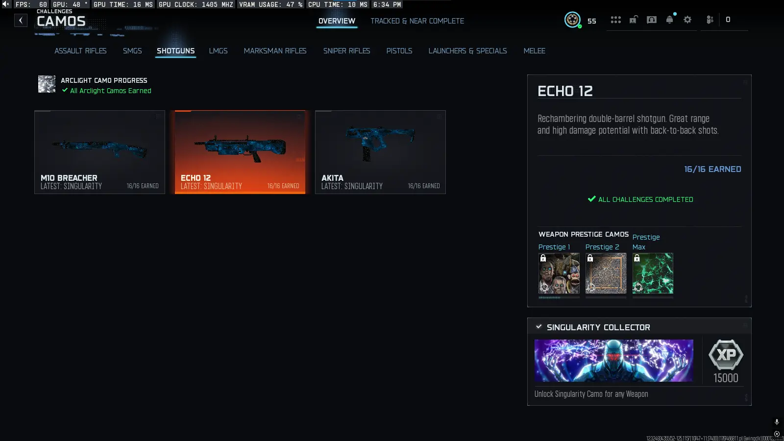 Buy 🔓 BO7 Singularity Mastery Unlocked | 🎨 450 Premium Camos Available ...