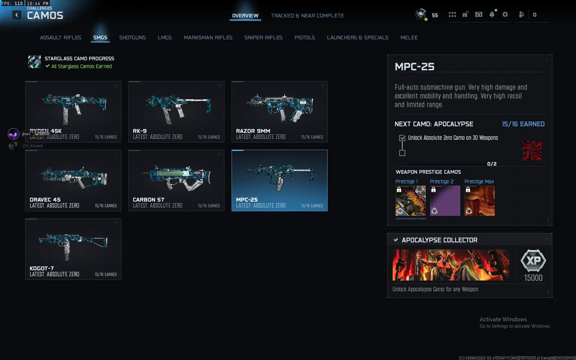 Buy BO7 // WZ 5 🎮 | Apocalypse Camo 30 Weapons 🔥 | Prestige 6 🏆 | Level ...