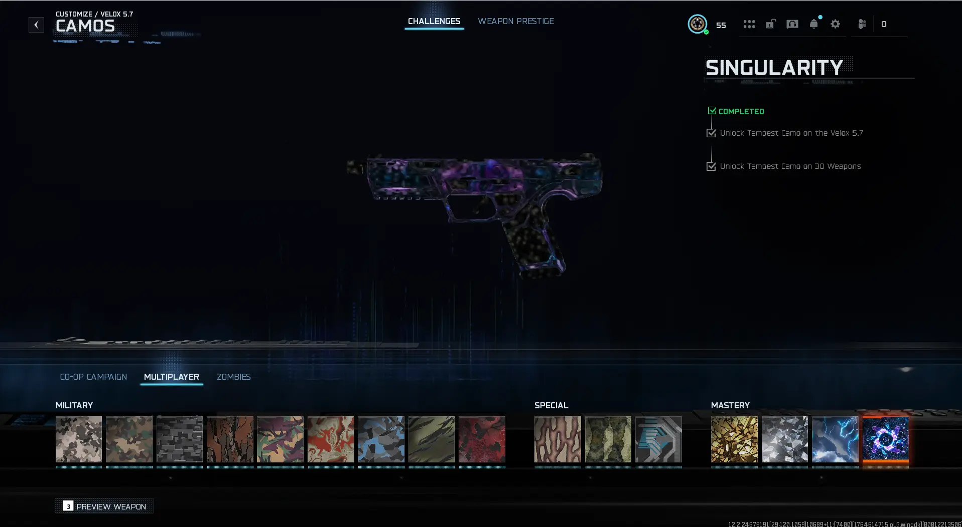 Buy ⚡ Singularity Full Unlock Account | 30/30 Guns 🏆 Level 55 | 20 ...