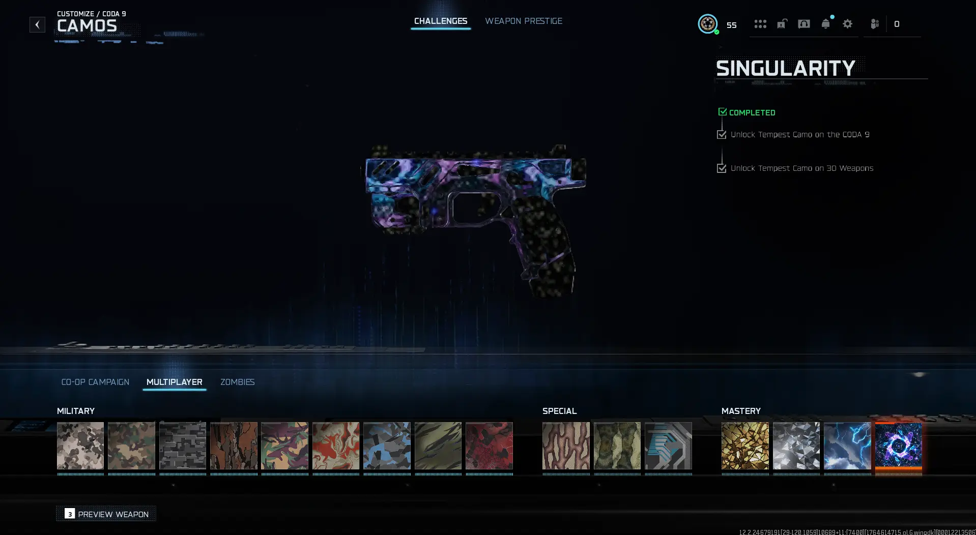 Buy ⚡ Singularity Full Unlock Account | 30/30 Guns 🏆 Level 55 | 20 ...