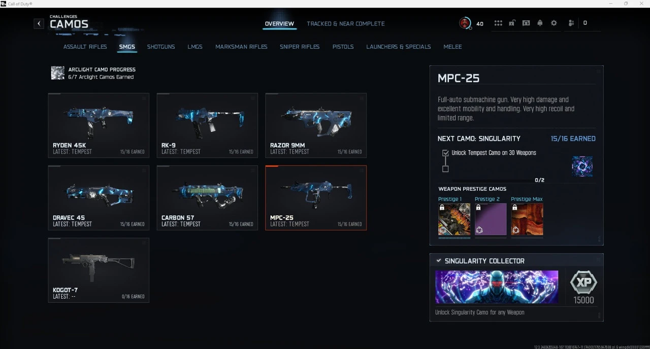 Acquista 🎮【 Account From BO7 Beta -🎖️ Prestige 9 】【30 SINGULARITY Camos ...