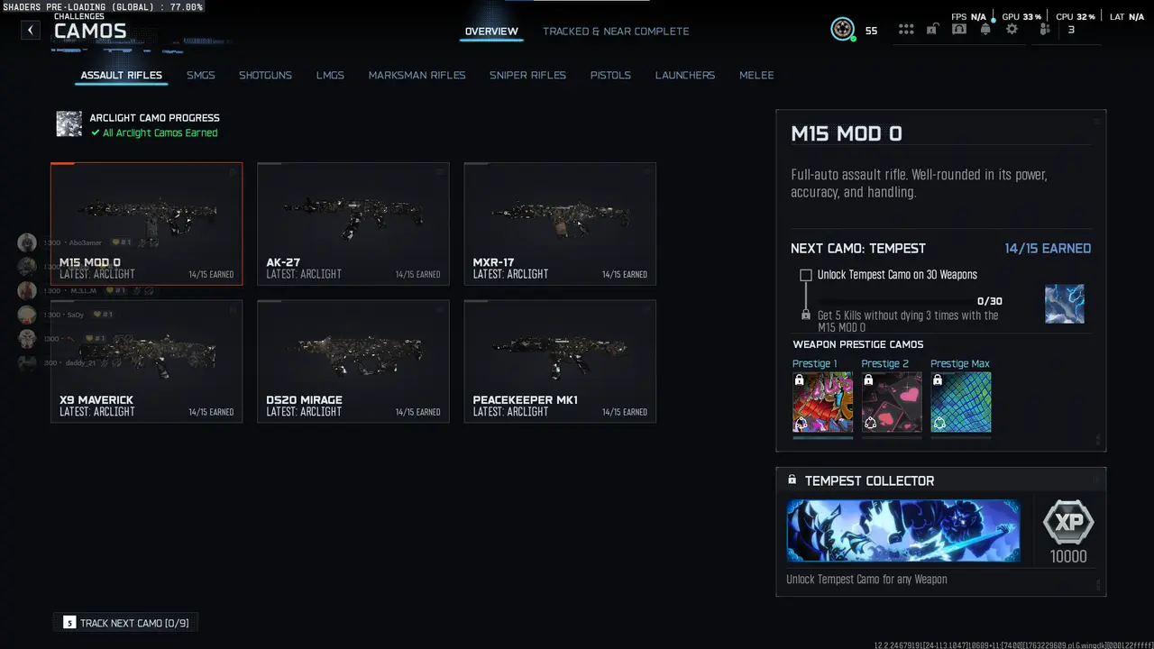 $34.96で6 Arclight skins unlocked 🌟 Level 55 🐺 Shattered Gold camo on 6 ...