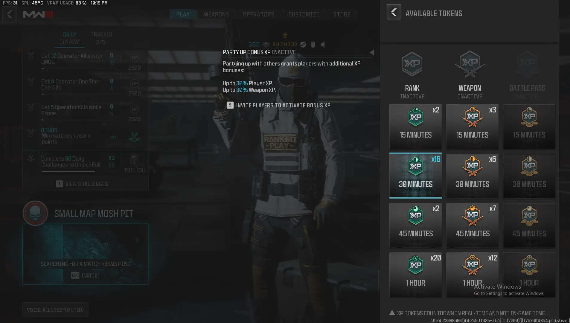 Kaufe 🎃 MW3 Level 366 ⸱ Prestige 7 🏆 WZ3 Ranked Operators 🎁 Bundles ...