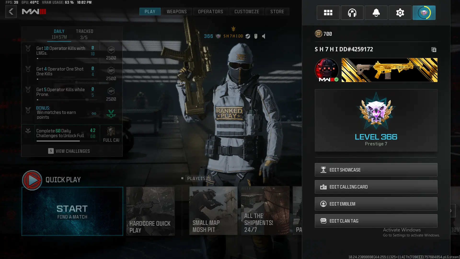 Kaufe 🎃 MW3 Level 366 ⸱ Prestige 7 🏆 WZ3 Ranked Operators 🎁 Bundles ...