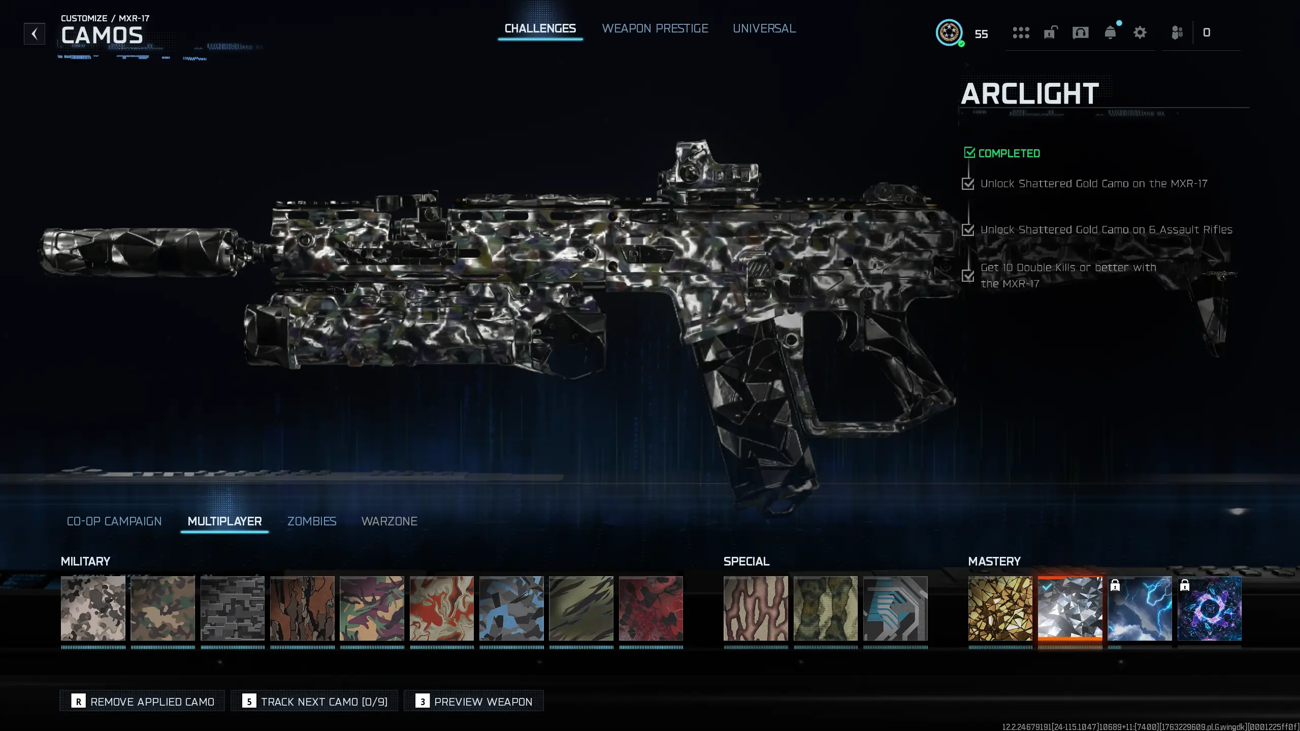 Achetez 🎮 BO7 🎮 Arclight Camo on 6 ARs ⚡ 6 Shattered Gold ️ Level 55🐦‍🔥 100% Legit Hard Unlock 🎯 ...