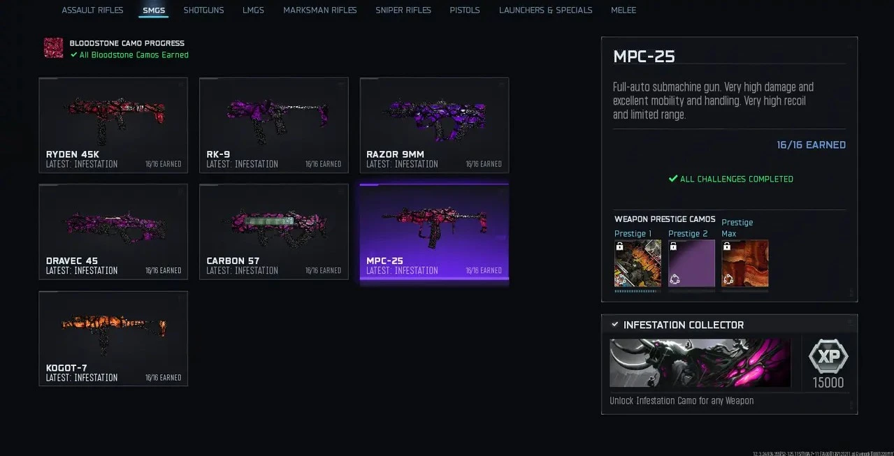 Achetez 🔥 8x Mastery Camos Unlocked 🎨 | 🦠 Infestation, ⚔️ Doomsteel, 🩸 ...