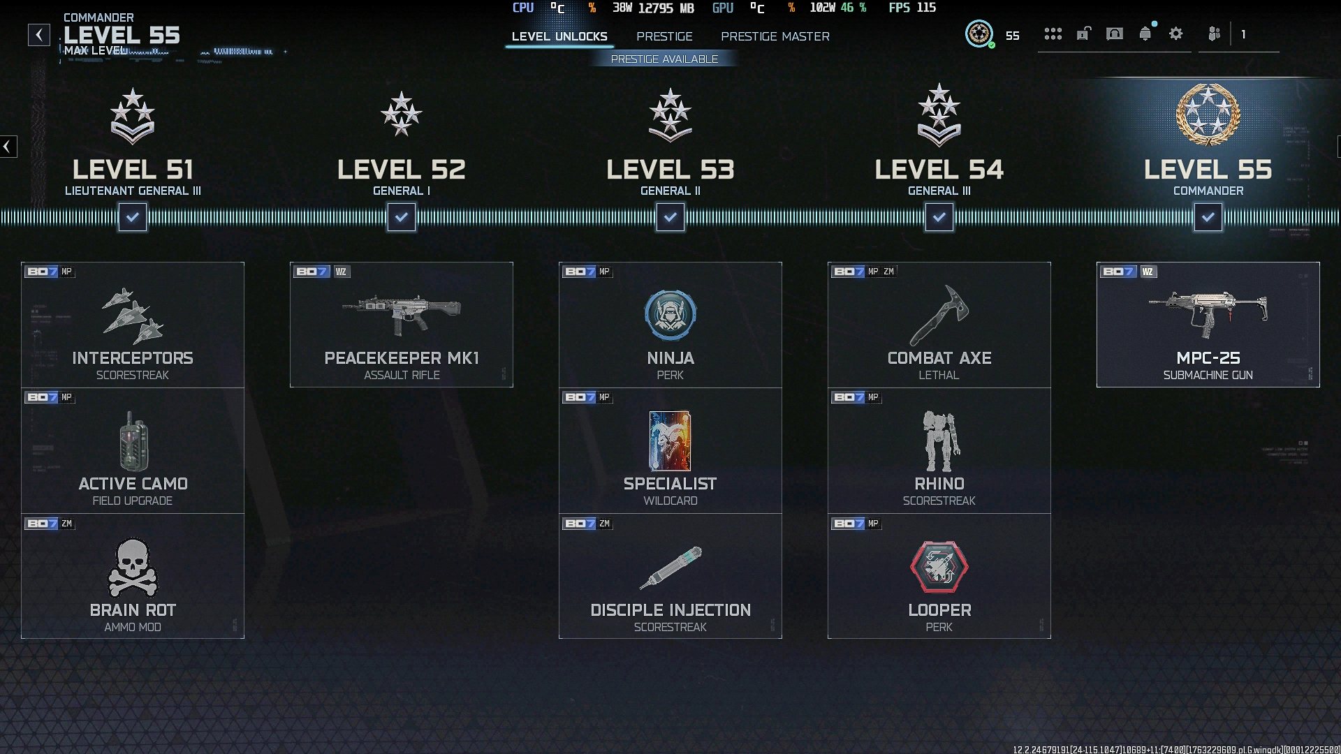 ซื้อ 🚀 BO7 🚀 6 Arclight 💥 78 Camos 🌙 6 Shattered Gold ⚒️ Assault Rifles ...