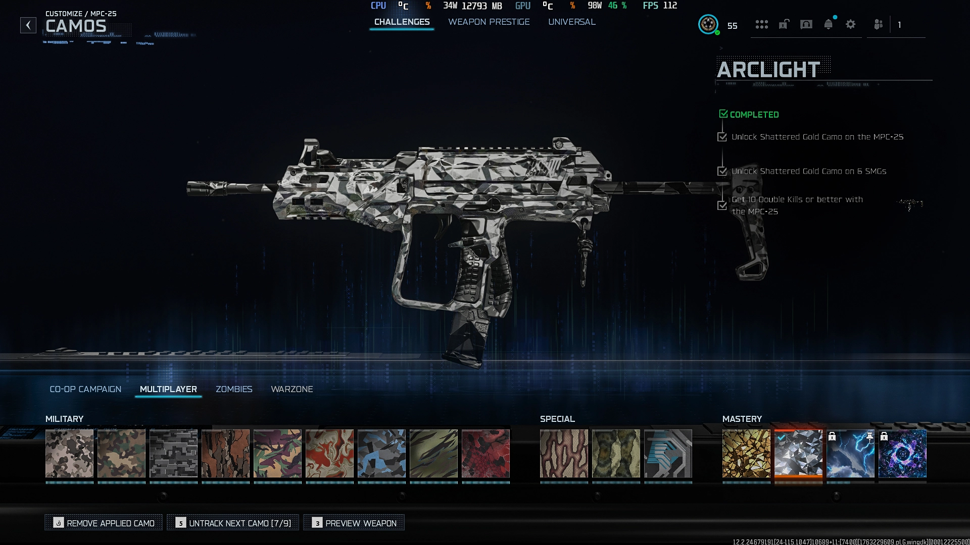 Buy 🌪️ BO7 🌪️ 6 Arclight 🔮 78 Camos 6 Shattered Gold 🛠️ Assault Rifles ...