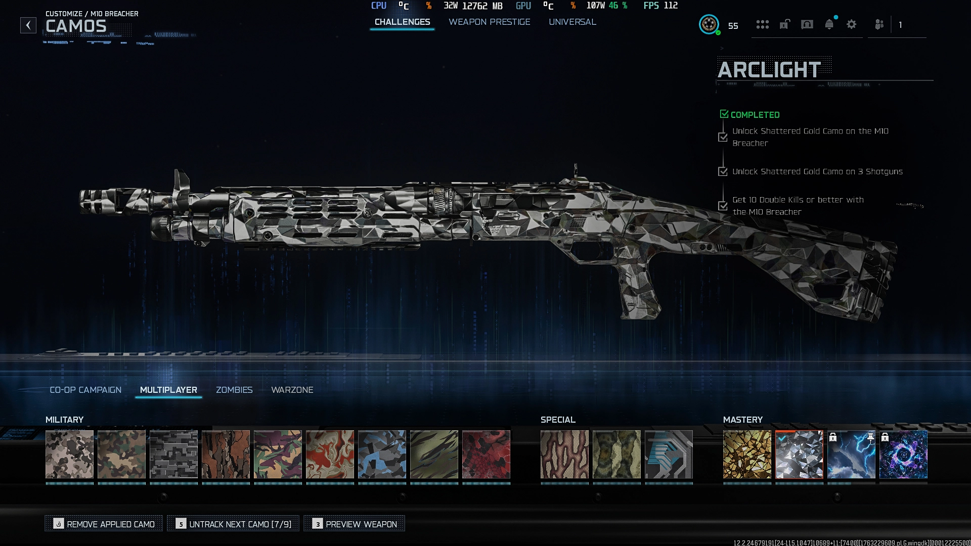 Buy 🌪️ BO7 🌪️ 6 Arclight 🔮 78 Camos 6 Shattered Gold 🛠️ Assault Rifles ...