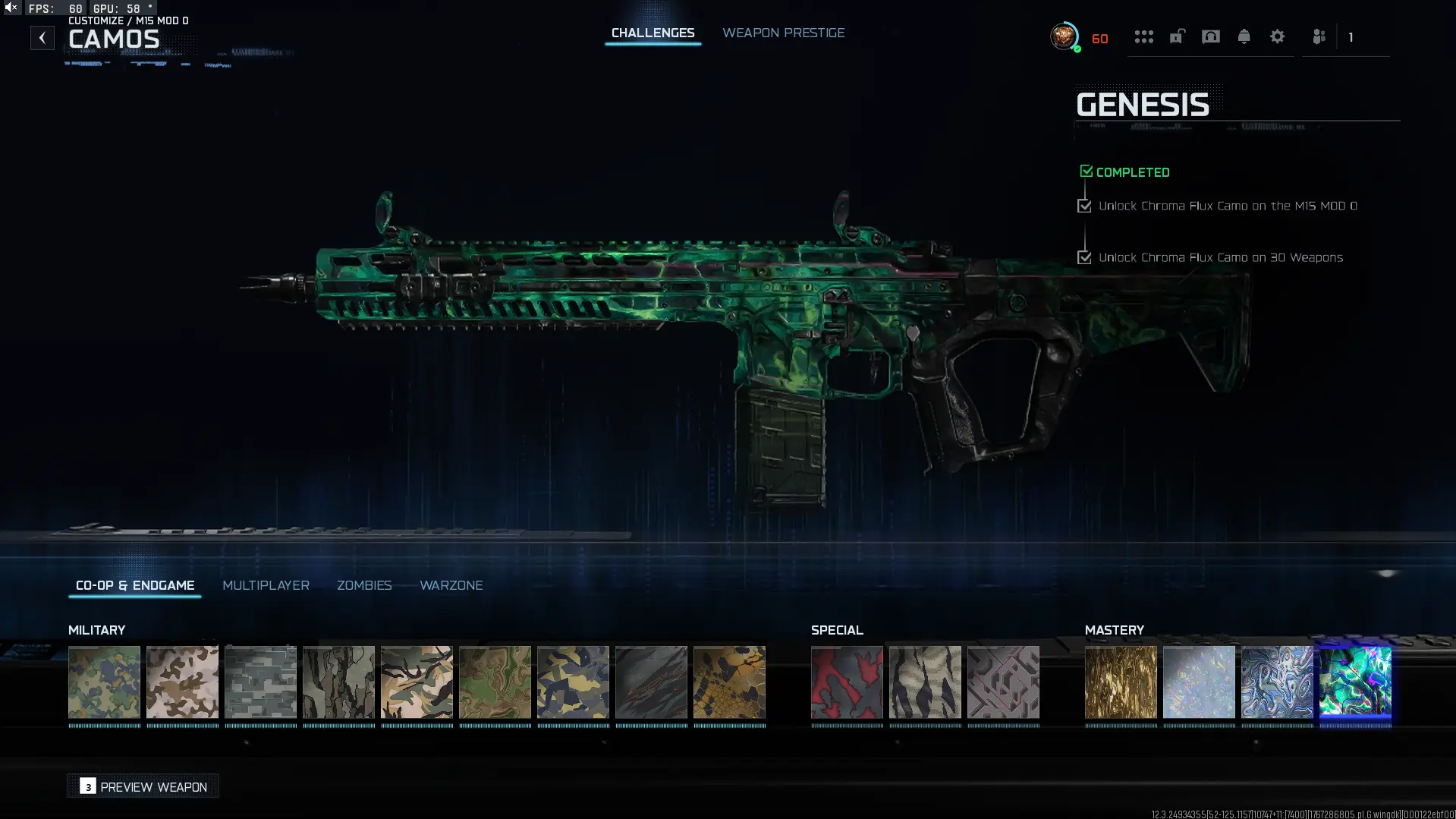 Buy 🎮【🎖️ Prestige Master ⸱ Level 60 】【35 WEAPONS SINGULARITY CAMOS ...