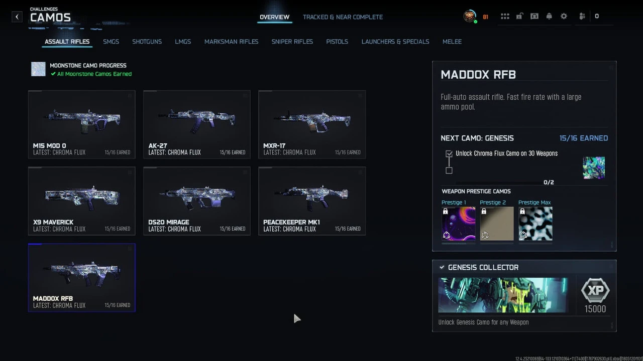 Buy 🎮【 Prestige Master ⸱ level 81 】【30 WEAPONS SINGULARITY CAMOS & 30 ...