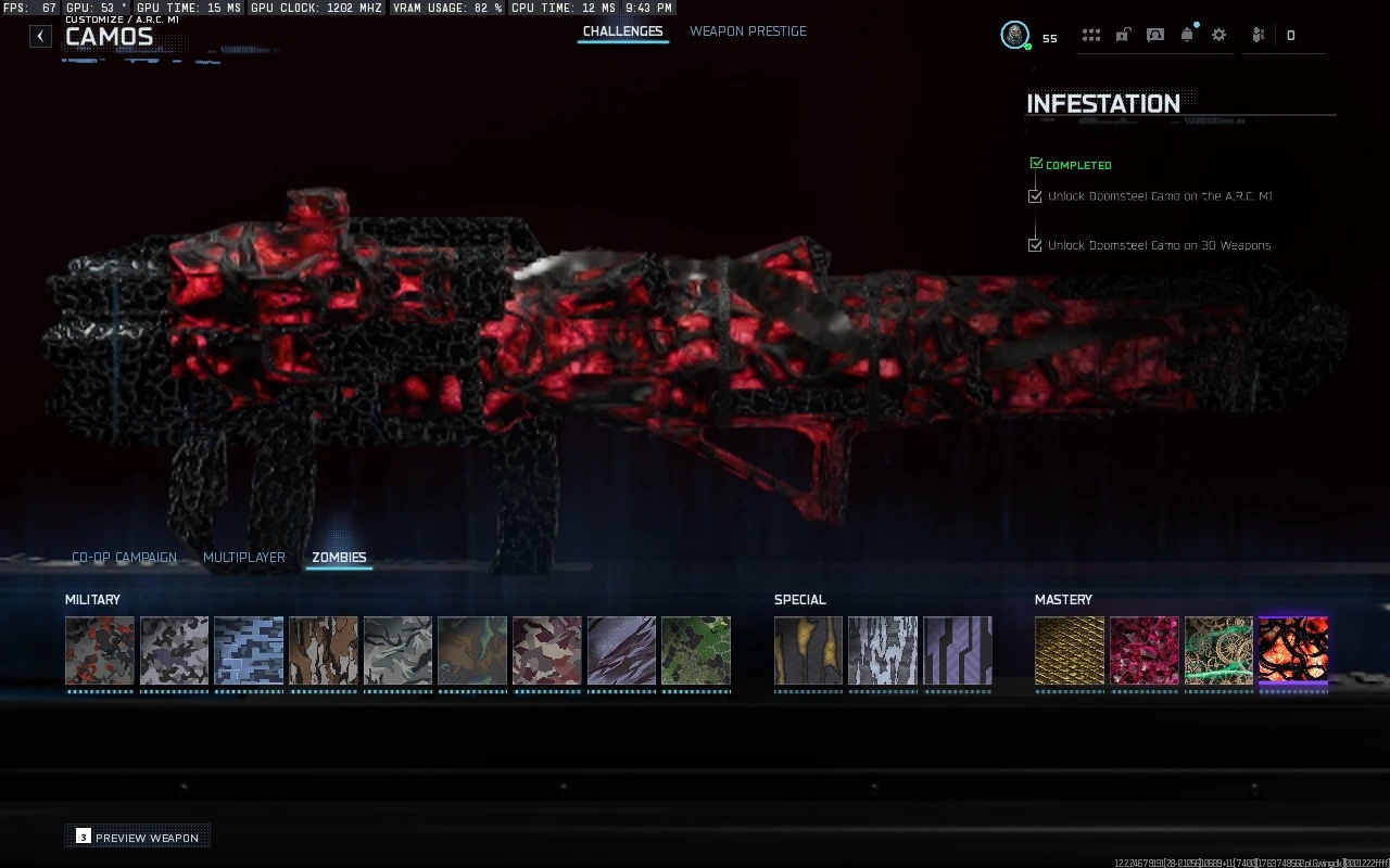 Koupit Black Ops 7 🎗️ Infestation on all 30 guns 🎶 Prestige Master ...