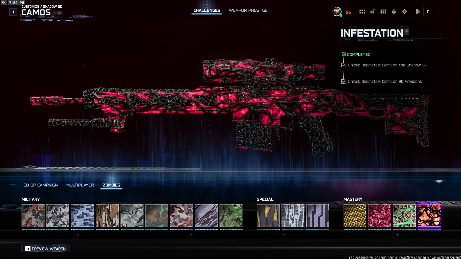 Kaufe ☣️ Infestation X Singularity 🏆 Prestige Master 🖌️ 900 + Camos 🚀 ...