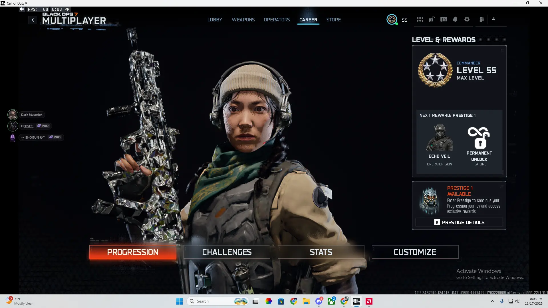 Koupit ⭐️BO7 MULTIPLAYER MASTERY ACCOUNT⭐️ LEVEL 55 ALL GUNS UNLOCKED 💠 ...