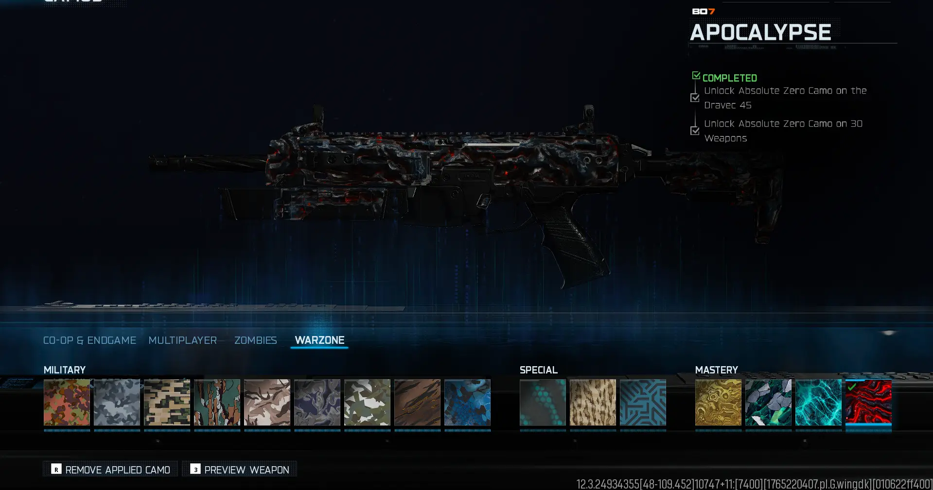 Buy 💀[ B07 ]💀 30 APOCALYPSE CAMO 👽 LEVEL 55 👹 PRESTIGE 3 👺 450 CAMOS 🤩 ...