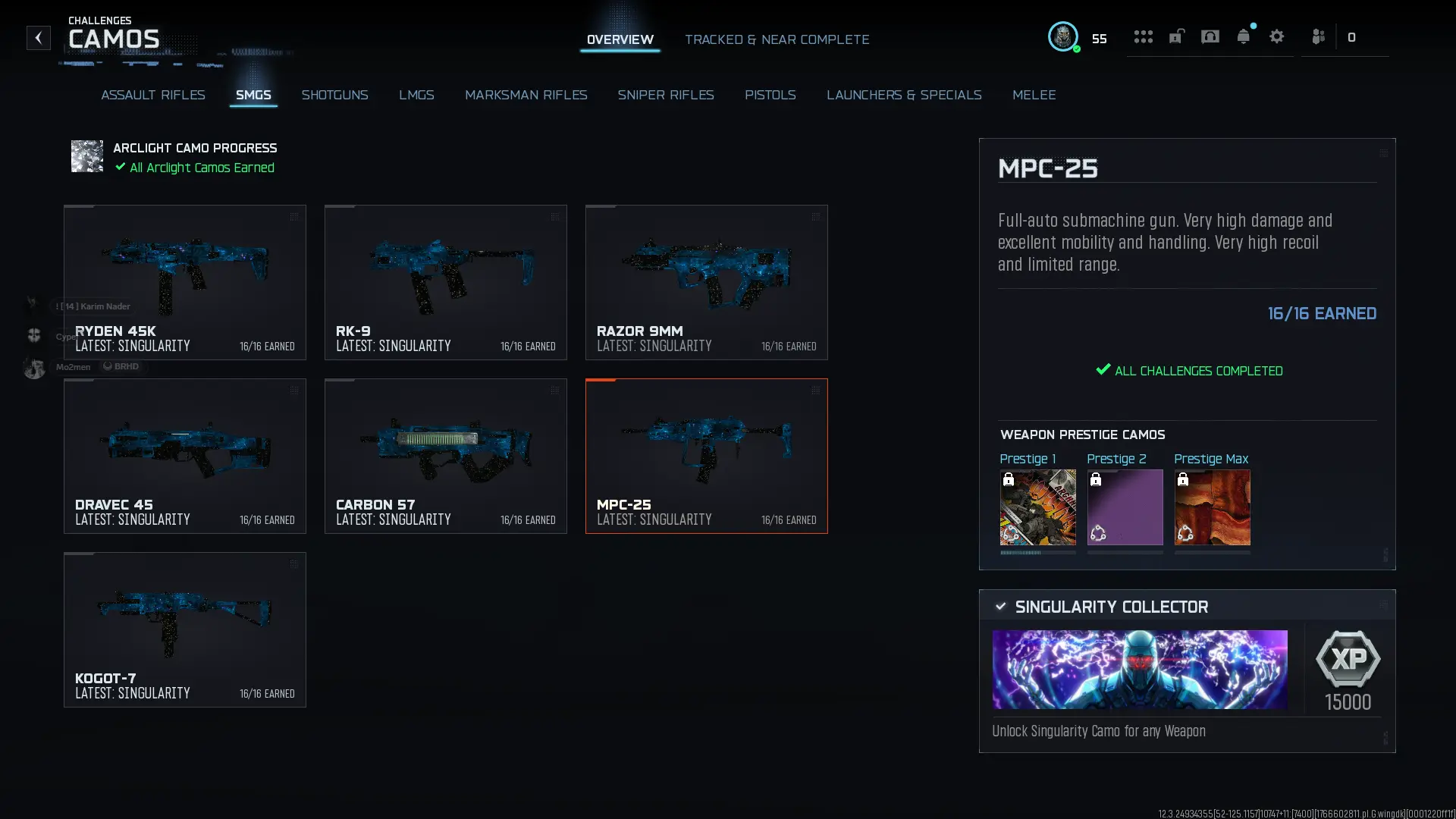 Buy 💥 BO7 💥 30 Singularity Camo 🌠 LVL 55 🎯 450 Camos Unlocked 🥇 Self ...