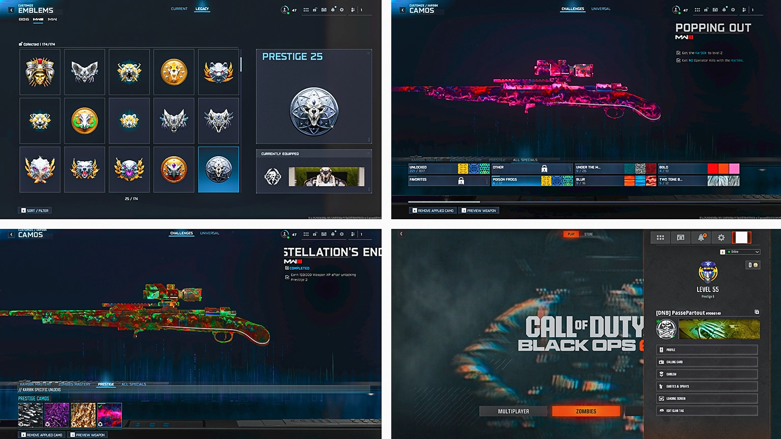 Vásárolj 💎 BO6 Prestige 6 Level 55 | 🥇 MW3 Level 1250+ Prestige 25 | 🌈 ...