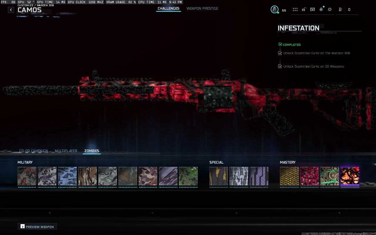 Купи 💣 BO7 💣 30x Infestation Camo 💣 Zombies Mastery 💣 Full Access 💣 ...