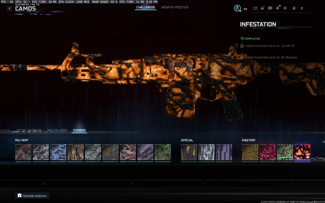 Kaufe BO7 Prestige Master Level 56 Infestation 30/30 🌔 Legit Handmade 🌙 ...