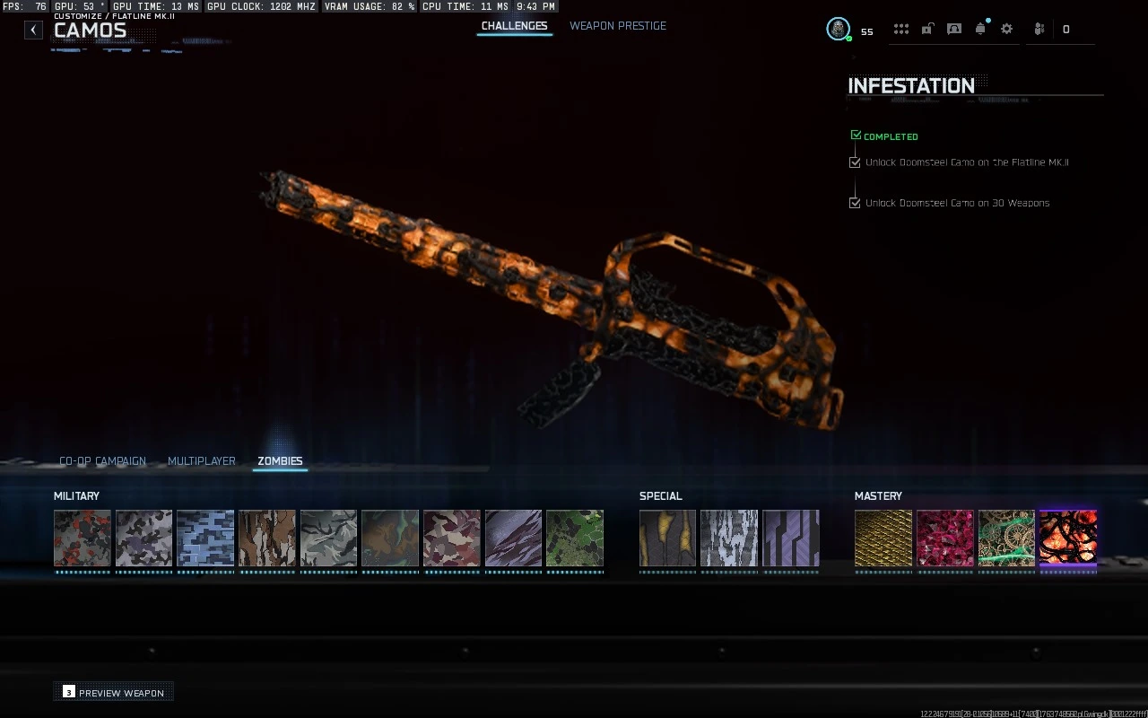 Купи BO7 Prestige Master Level 56 Infestation 30/30 🌔 Legit Handmade 🌙 ...