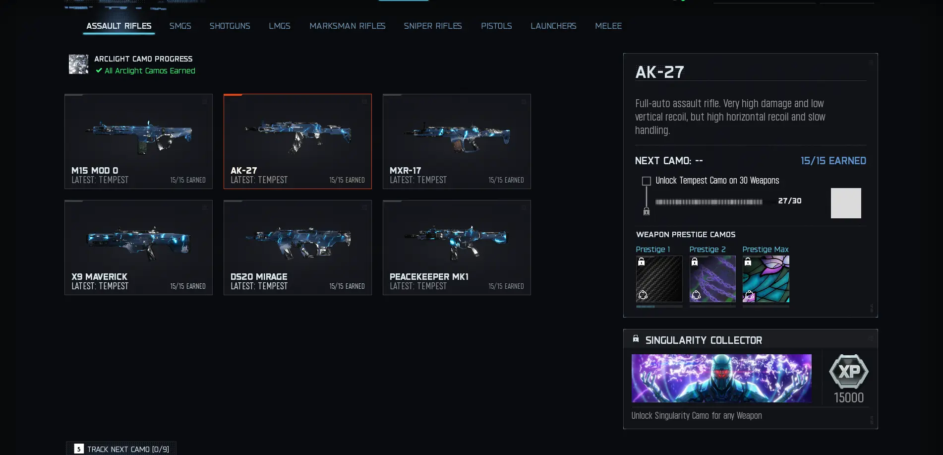 Koupit 🌟 BO7 🎮 Prestige Master + 30 Singularity Camos On All Guns 🎯 ...