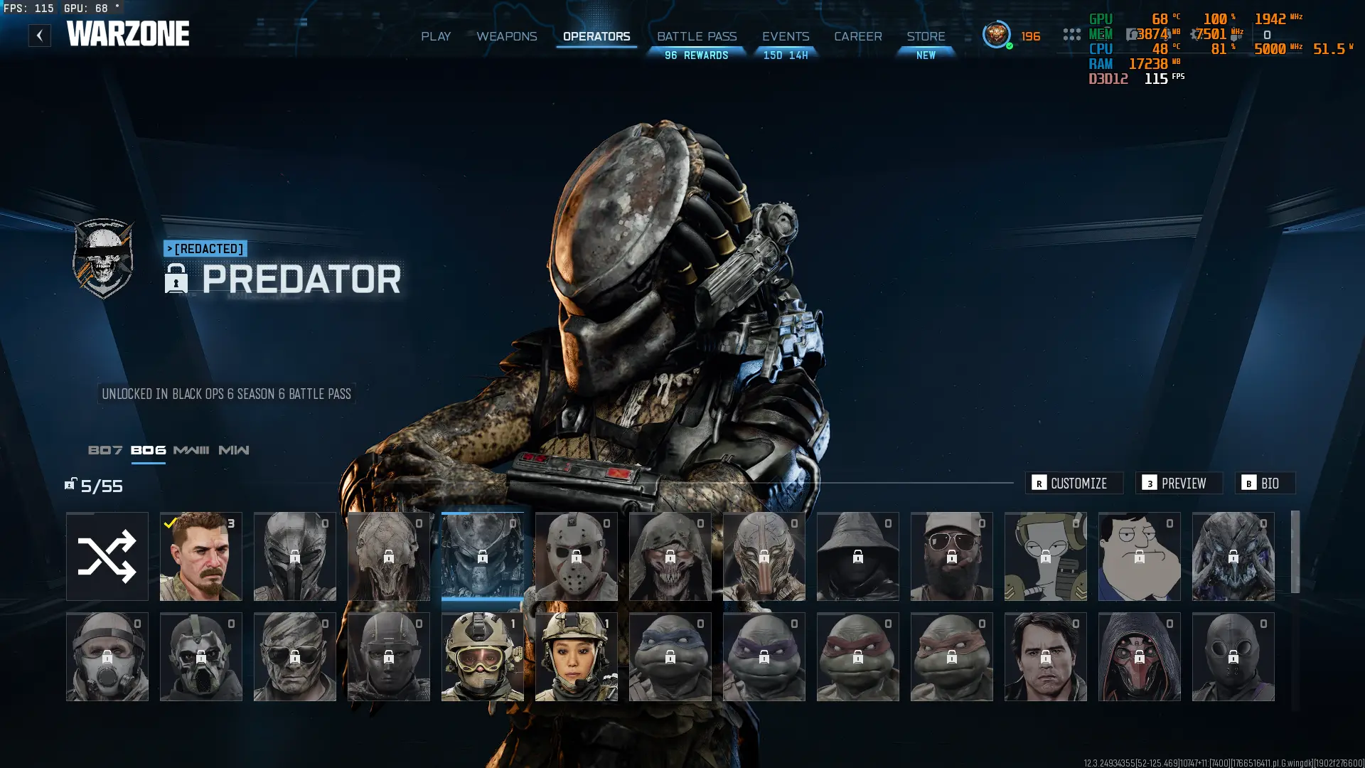 购买 Singularity ☄️ Genesis 🫆 Infestation 🎃 Apocalypse 🌕 1800 Camos ...