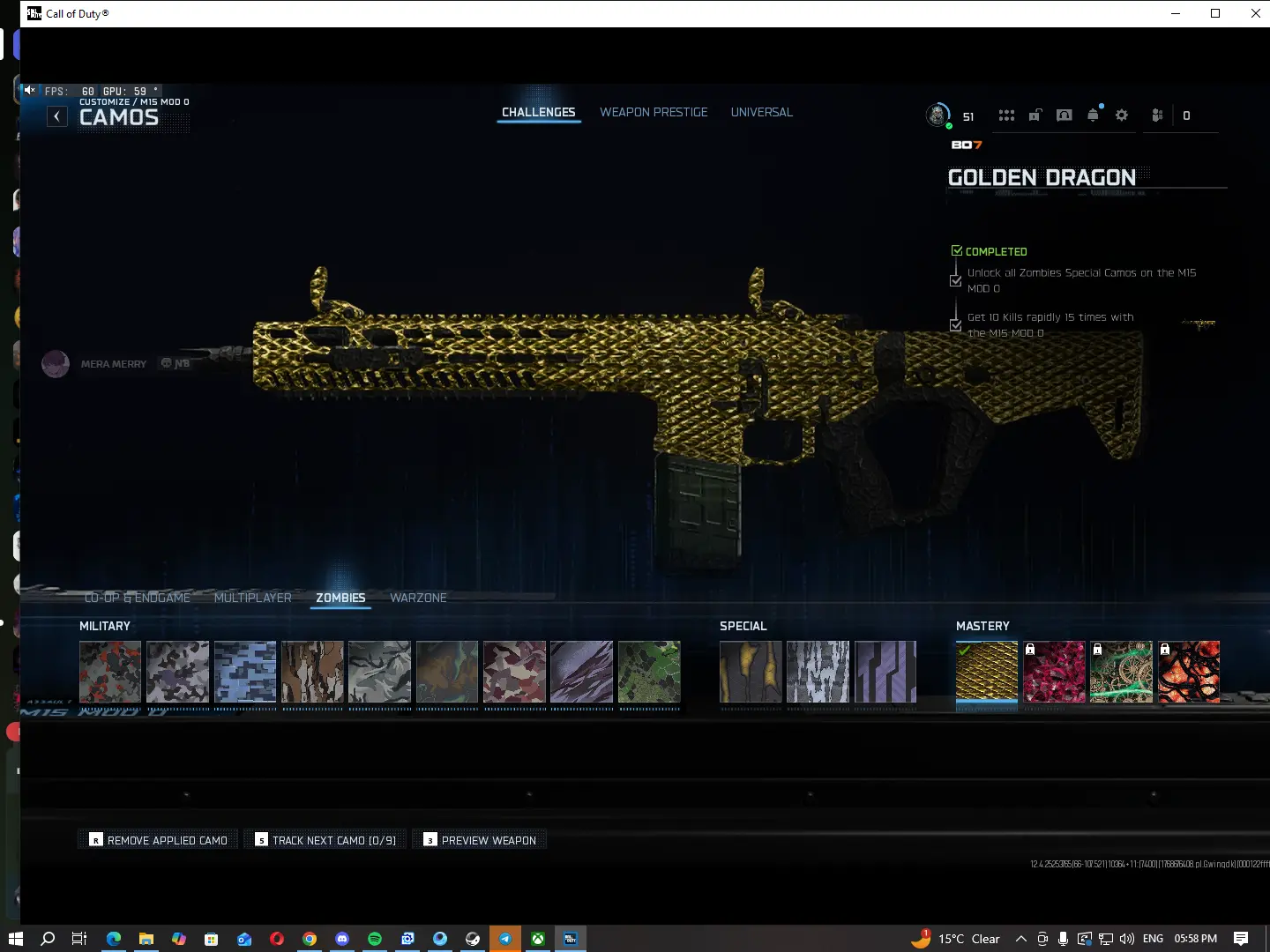 Buy BO7 / WZ 🔥5 Golden Dragon camos 🎯Pristige 1 Level 55 🎉33 Operators🔒 ...