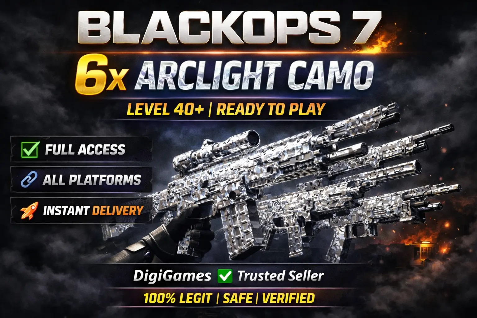 Buy 🔥 BlackOps 7 | 6 Arclight Camo ⚡ Lv 40+ | Full Access | All ...