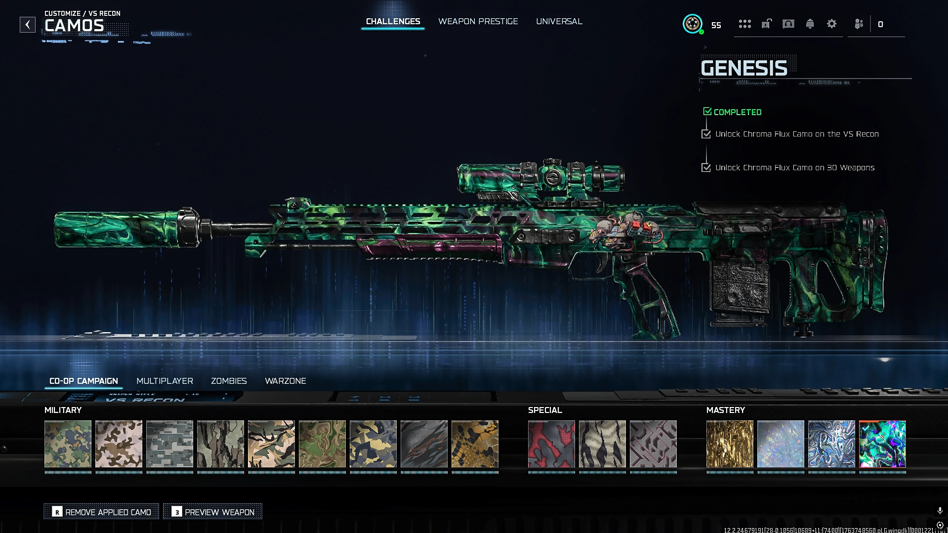 ซื้อ 🔥 BO7 🔥 30× Genesis 💠 450 Camos 🌈 30× Chroma Flux ⚡ Hard Unlock 🔓 ...