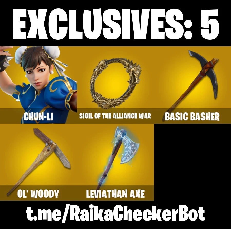 Compra 🦋 54 Skins 🦋 Lara Croft 🦋 Chun Li 🦋 Leviathan Axe 🦋 Mandalorian