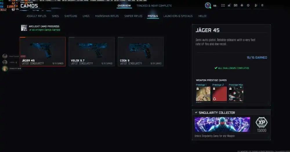 Achetez ⭐️SINGULARITY⭐️Prestige 5 HANDMADE 💥450+ TOTAL CAMOS💥💧20 ...