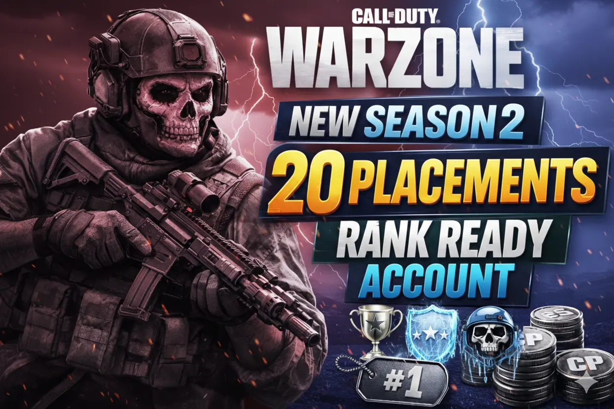 Buy 🎖️ 20 PLACEMENT RANK READY | MANUAL BOOSTED WARZONE | ALL PLATFORMS ...