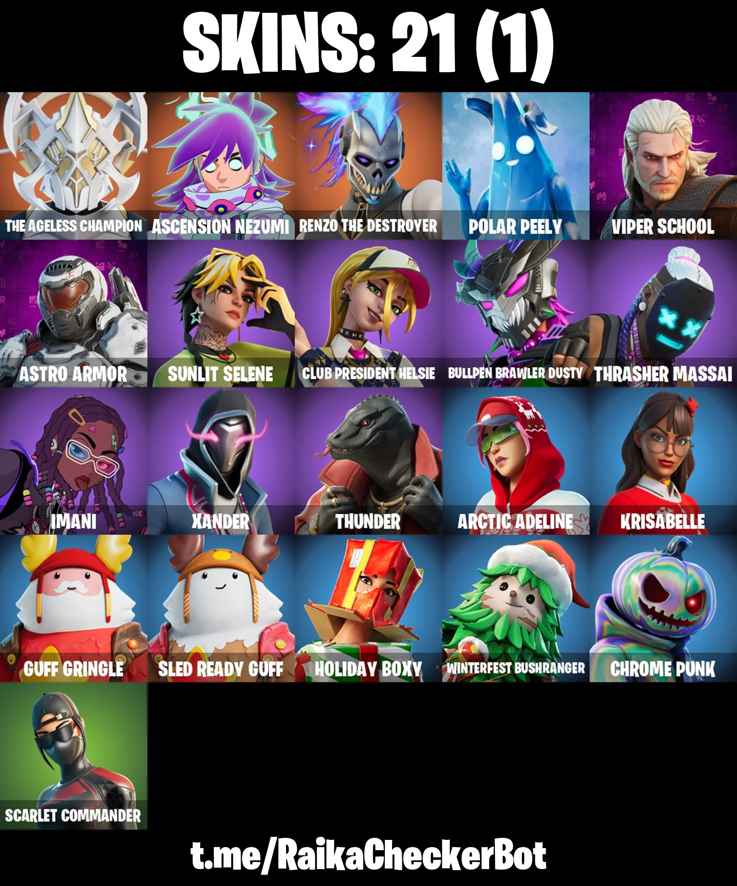 购买 🌌 21 Skins 🌌 Scarlet Defender 🌌 Renzo the Destroyer 🌌 The Ageless 🌌 ...